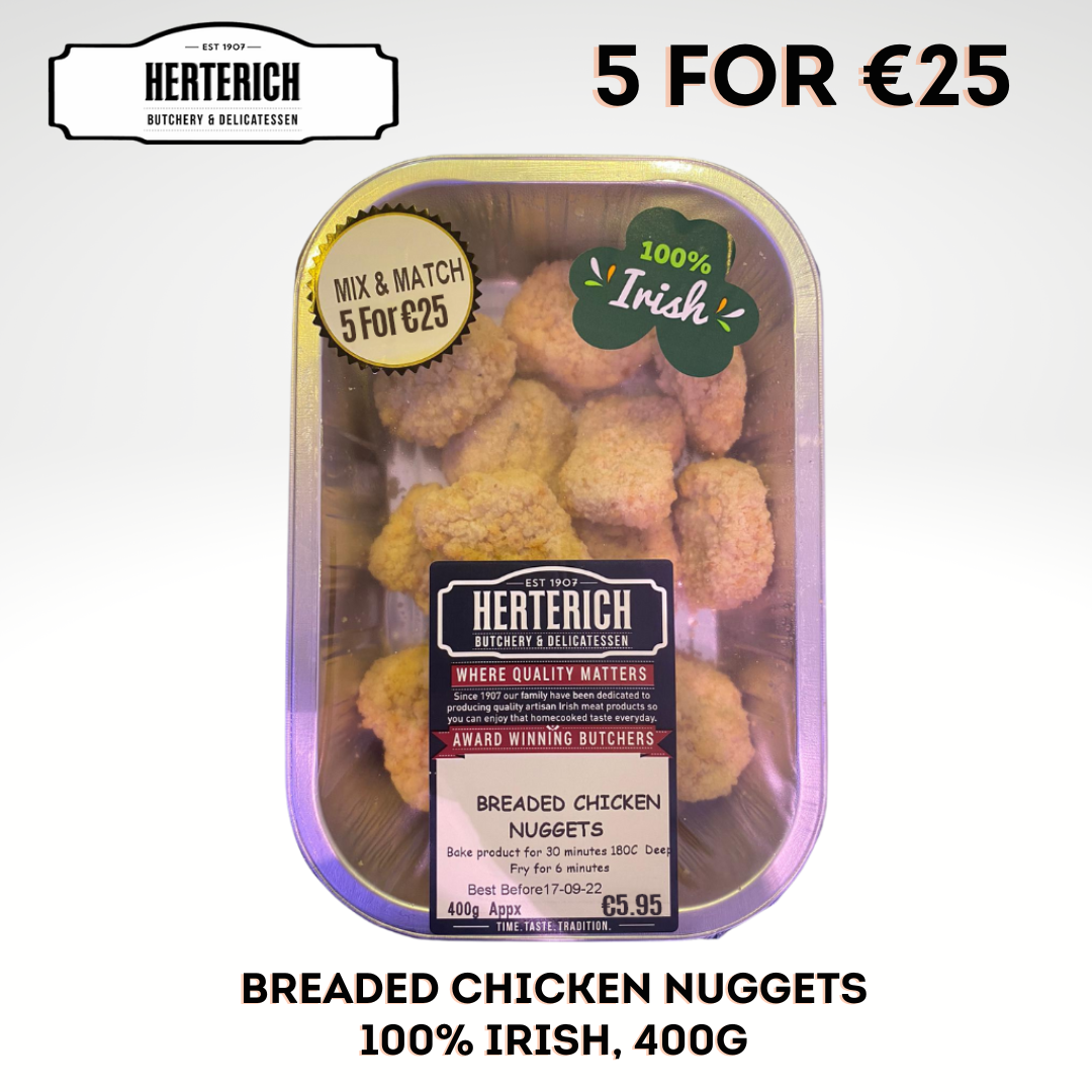 100% Irish Breaded Chicken Nuggets (400g) | Herterich Traditional Irish ...
